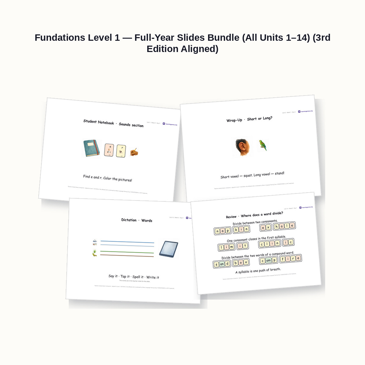Fundations Level 1 Lesson Slides, Practice Pages & Packets — 1st Grade ...